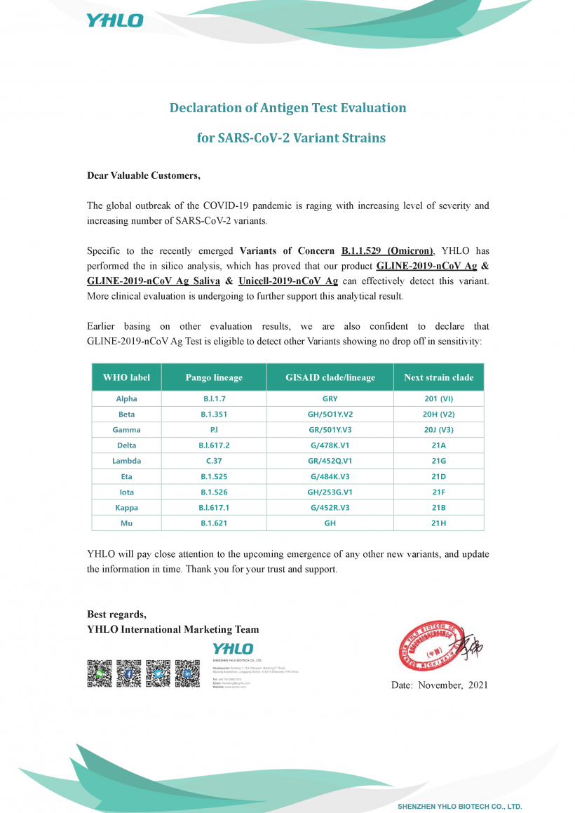 Rapid Test ANTIGEN YHLO G-Line & Unicell dapat mendeteksi varian ...